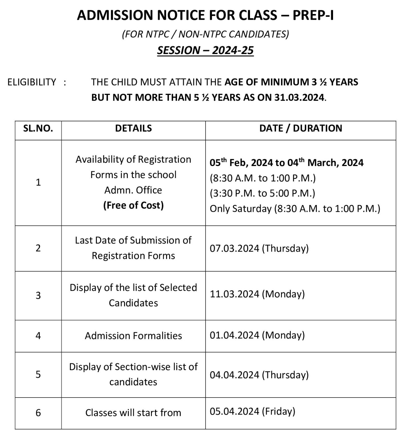 Admission Procedure – DPS NTPC Korba
